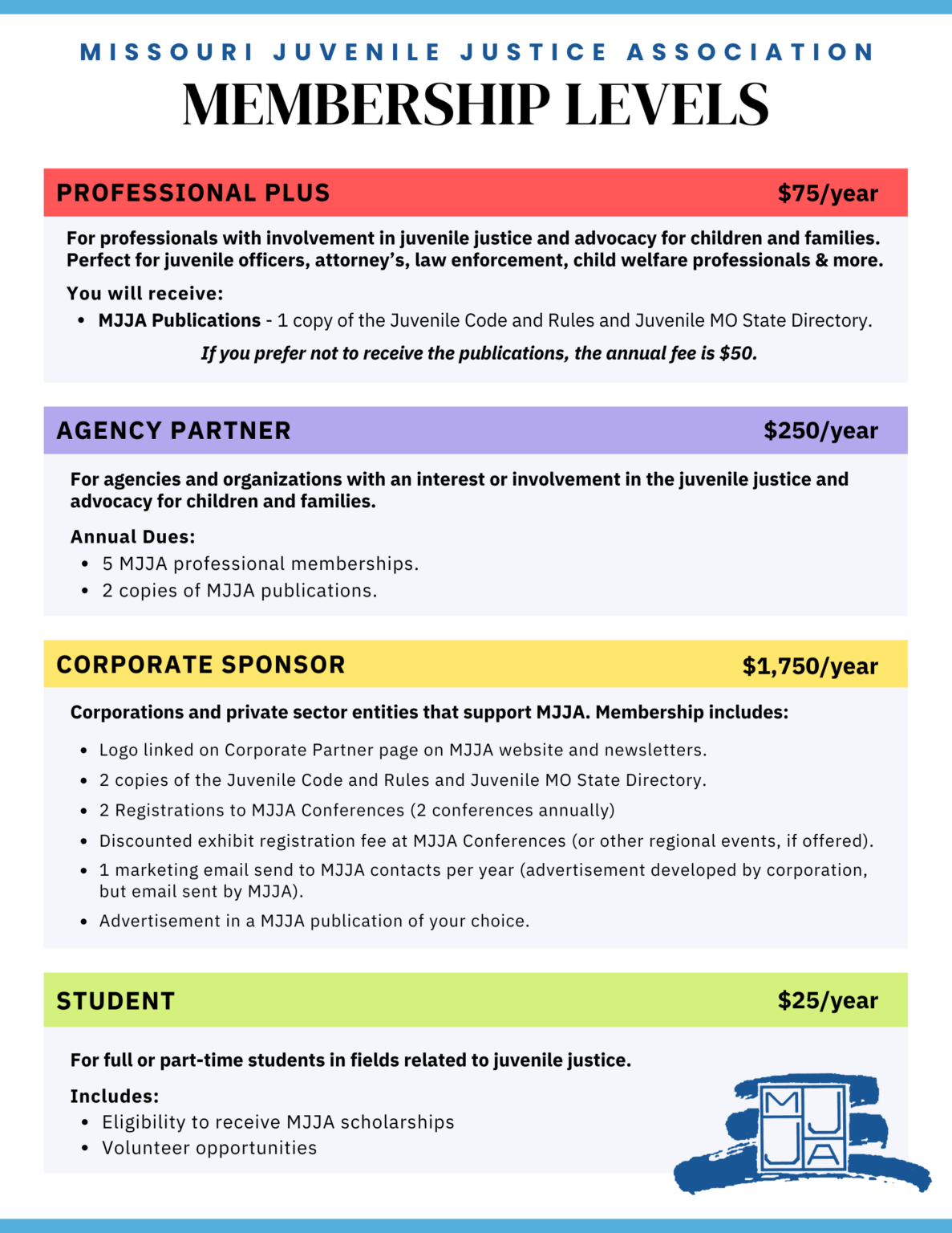 MJJA Membership – Missouri Juvenile Justice Association